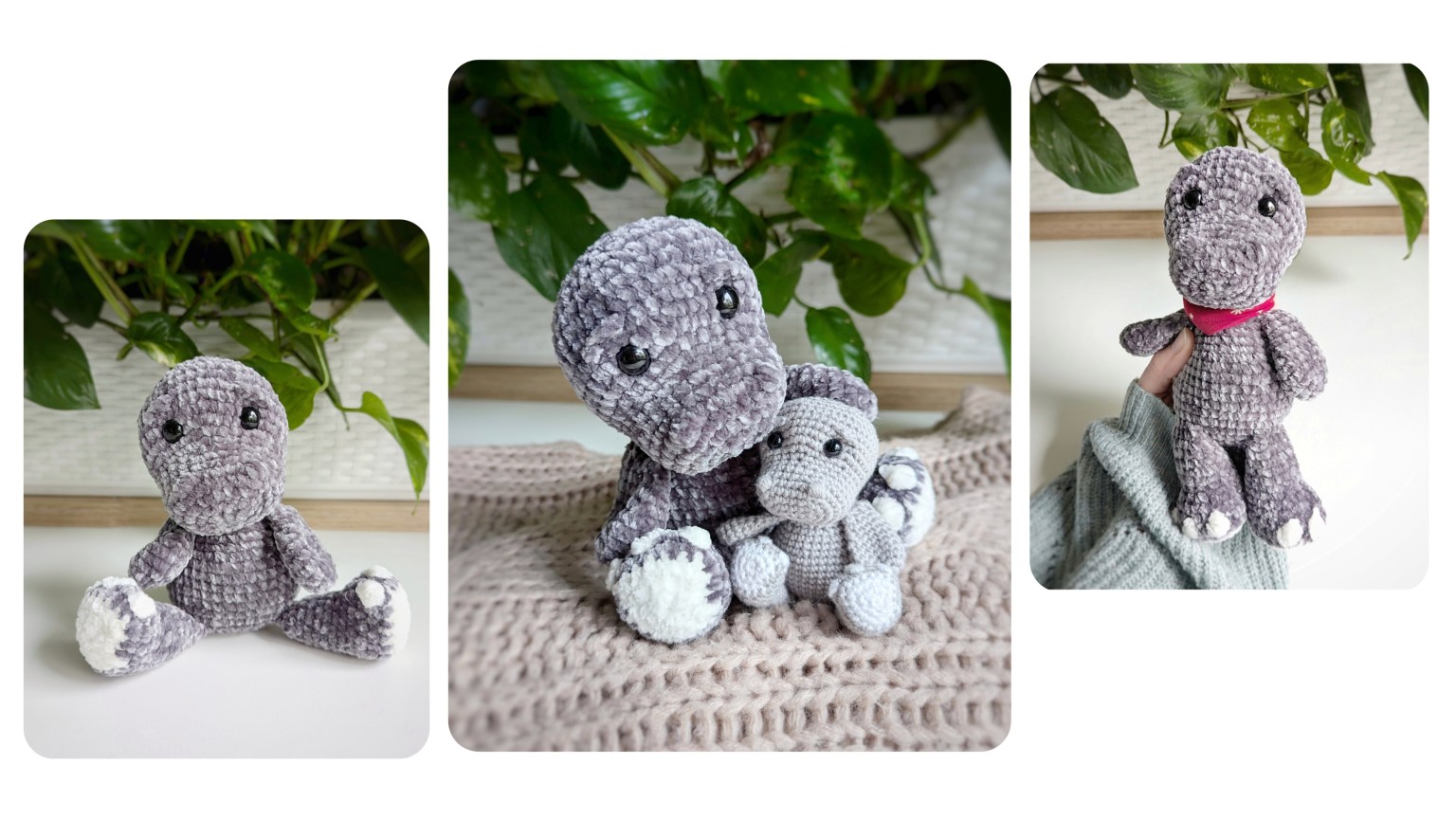 Snugglesaurus - the No-Sew Dino - trishagurumi